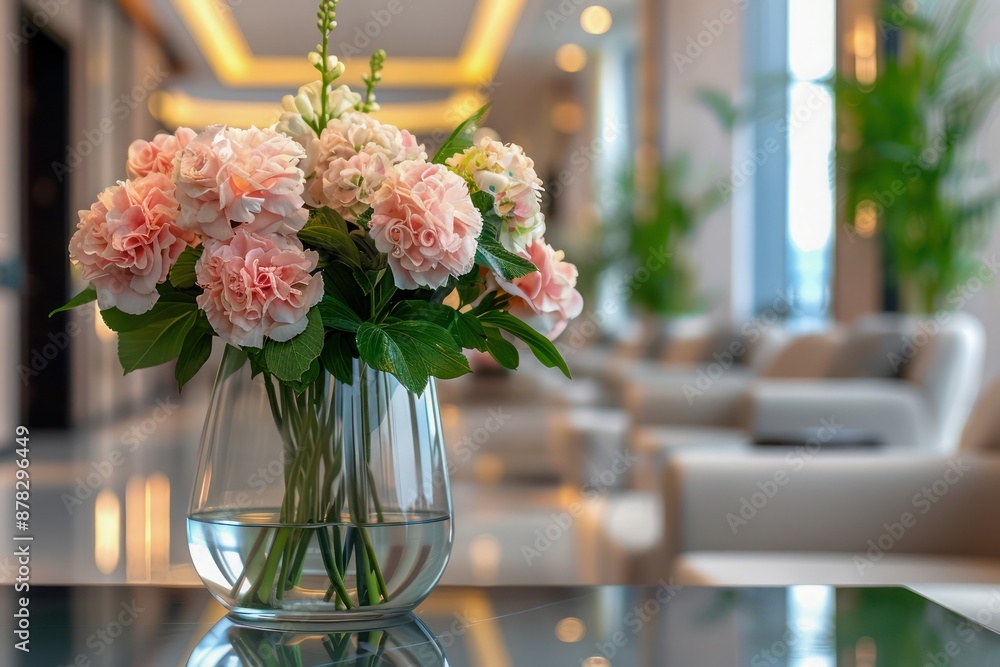 Elegant Flower Arrangement in a Refined Lobby Setting, A Touch of ...