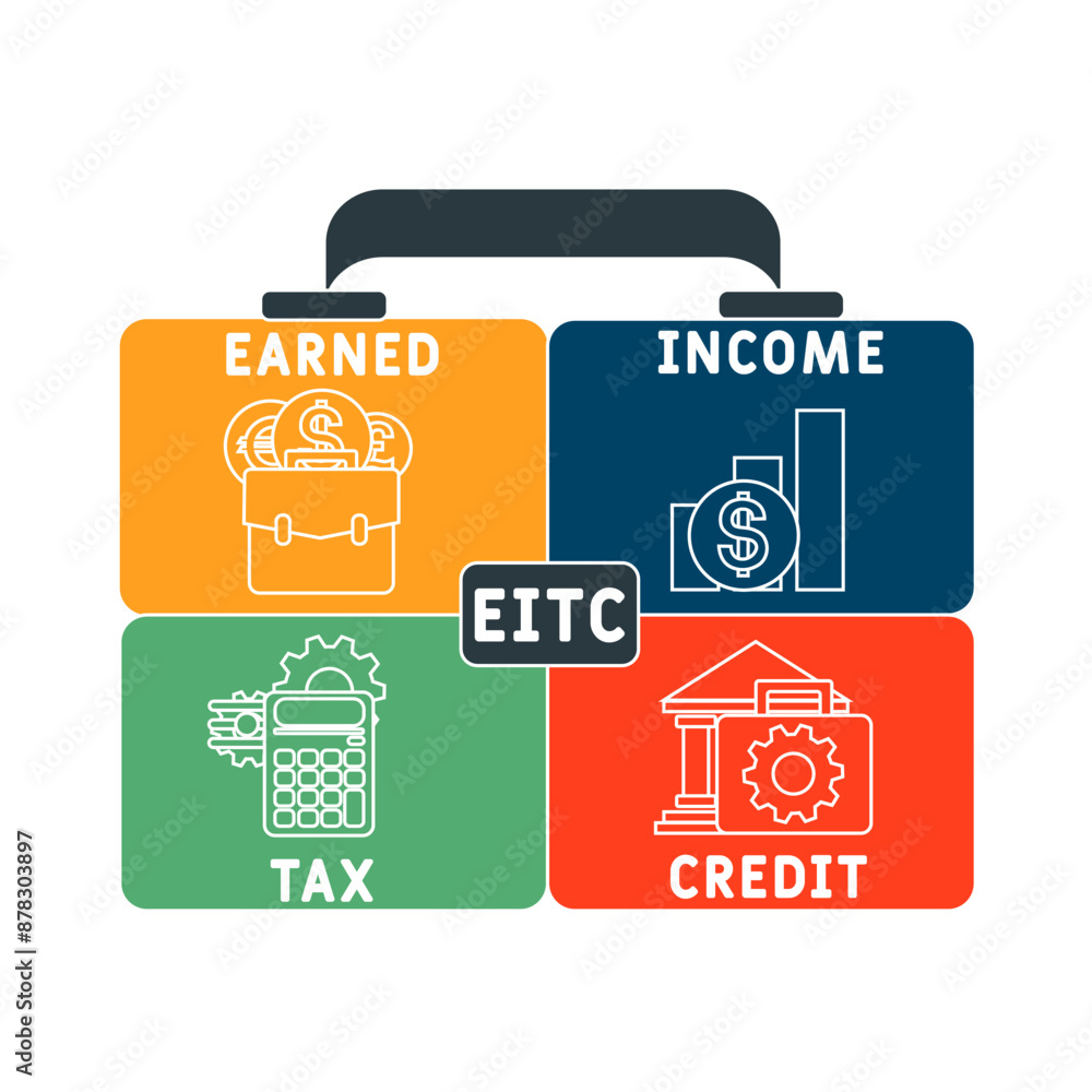 EITC - earned income tax credit acronym business concept. vector ...