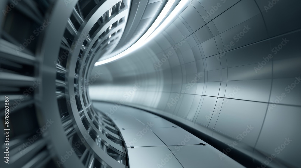 Tokamak reactors interior, focusing on the magnetic confinement system ...