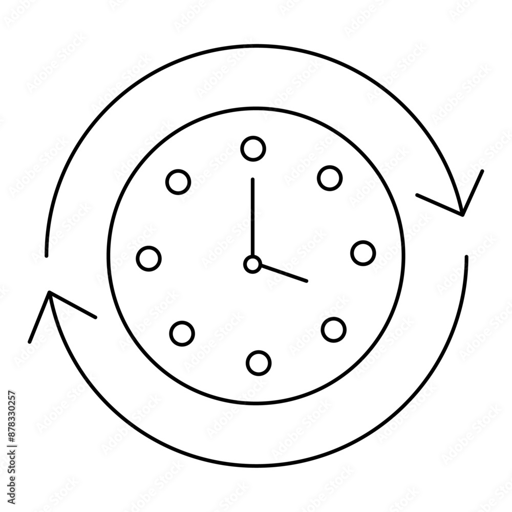 Working Hours Icon with Clock and Calendar, Work Schedule Icon with ...