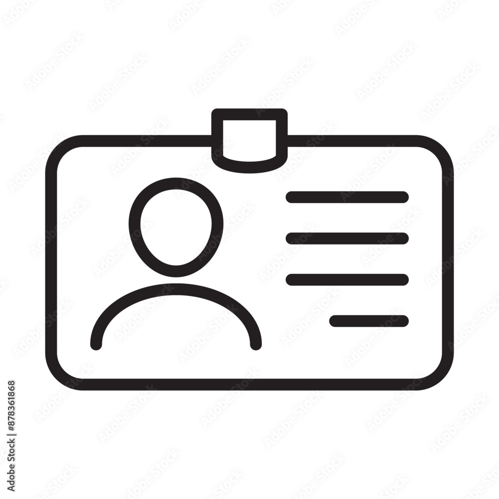 ID Card icon collection. Employee clerk card, driver license ...