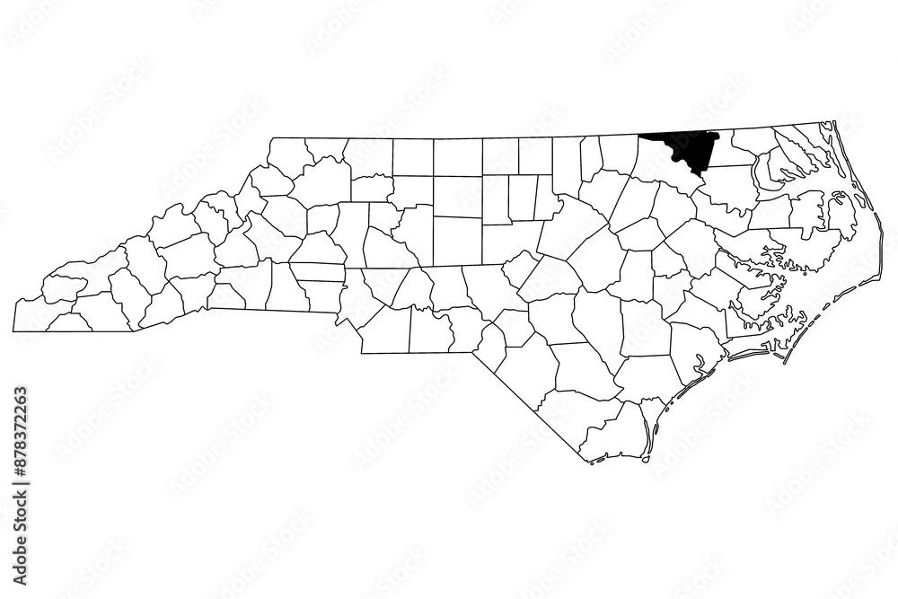 ภาพประกอบสต็อก Map of Northampton County in North Carolina state on ...