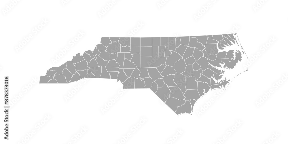 North Carolina administrative map. counties map of North Carolina with ...