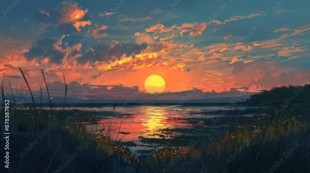 fleeting beauty of a summer sunset, crafting verses that capture the ...