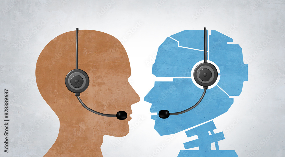 AI Chatbot And Human Customer service as a traditional and Robot or ...