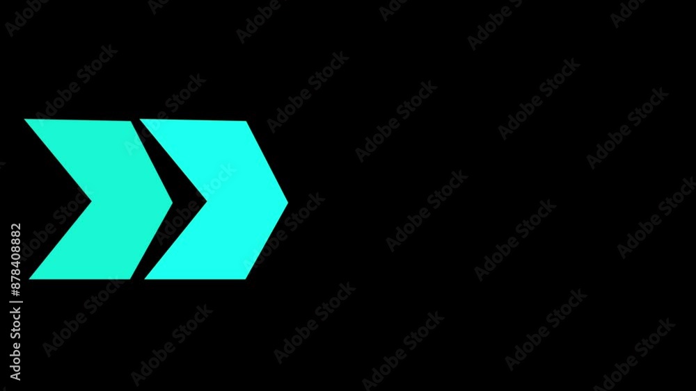 Blue neon arrows on a black background. Blue neon single line ...