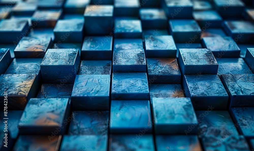 3D Rendered Modern Technology Background with Blue and Turquoise ...