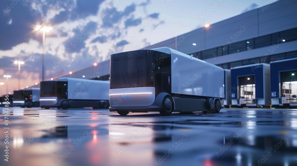 Future logistics automated freight yards, showcasing advanced robotics ...