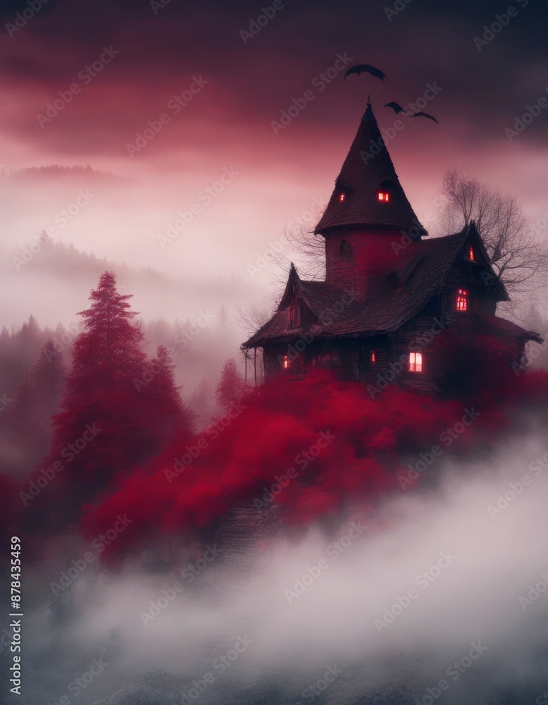 crimson village horror fantasy woods land background haunted gallows ...