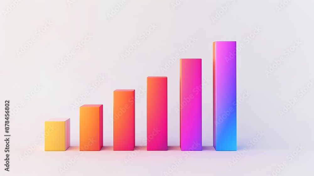 Generate a bar chart with gradient colors, showing marketing metrics ...