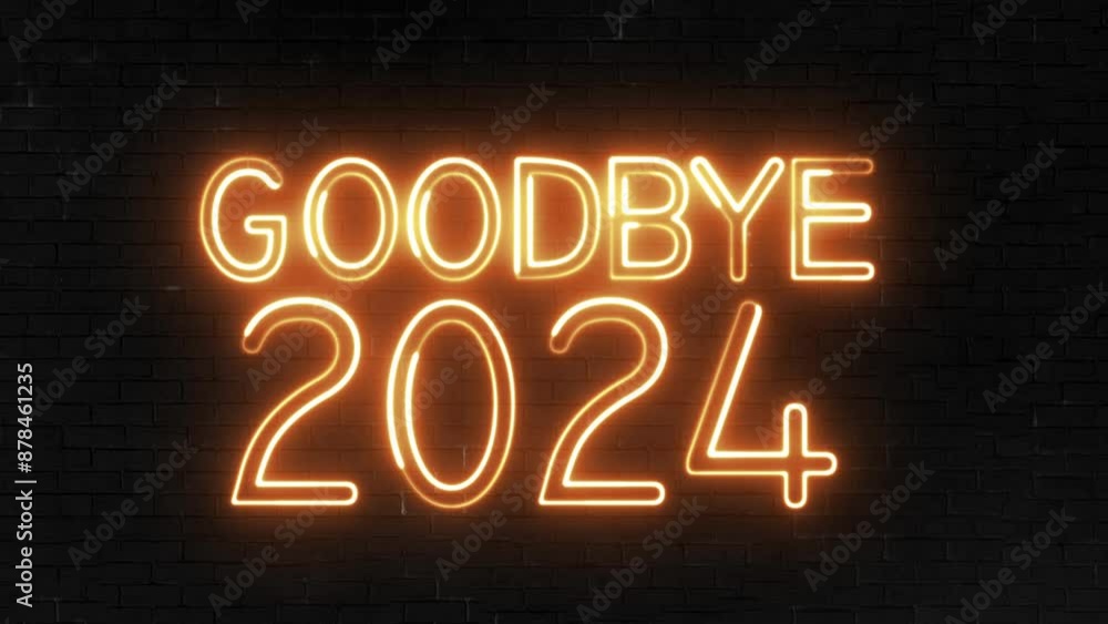 Goodbye 2024 text font with light. Luminous and shimmering haze inside ...