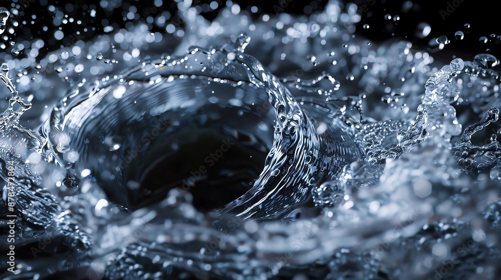 High-speed capture of a water vortex creating dynamic splashes and ...