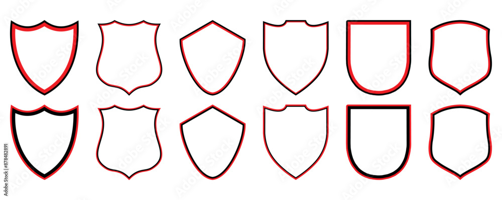 Set Of Badge Shield. Club Badge Police Badge And Crest. Logo For Arms ...