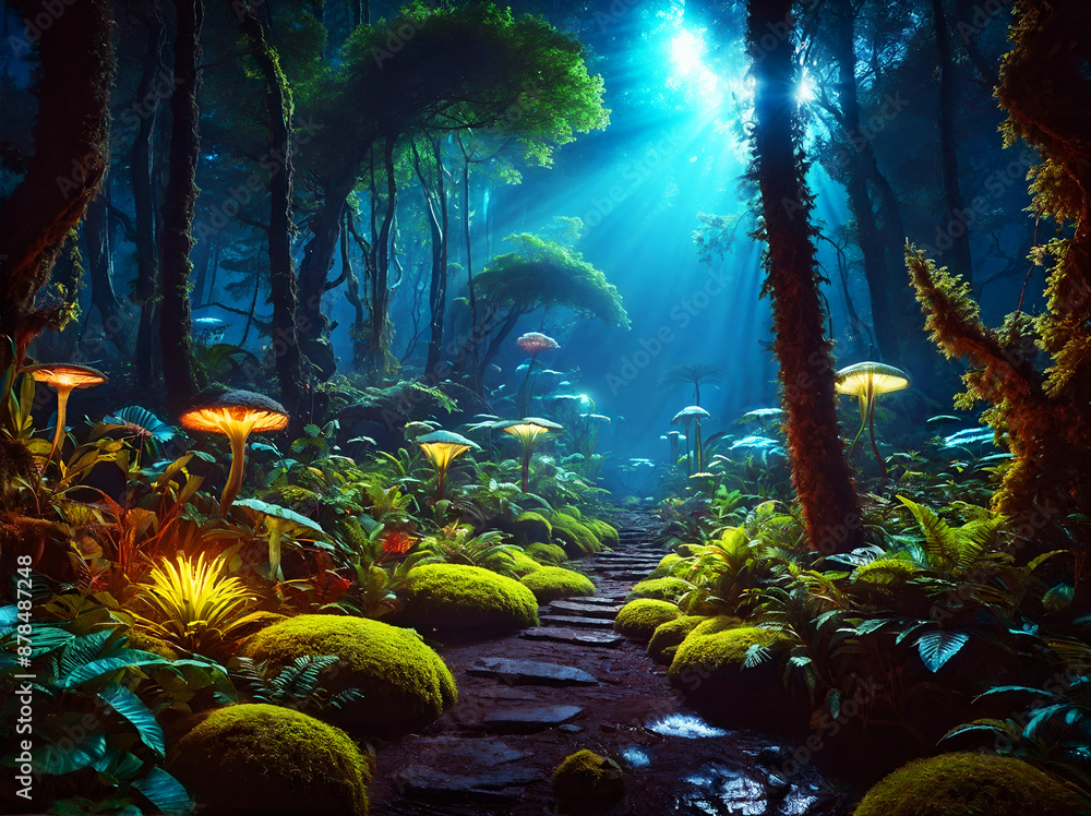 Paradise wallpaper. beautiful place landscape. A forest full of ...