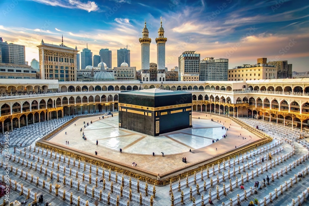 The Holy Kaaba is the center of Islam Located in Masjid Al Haram in ...