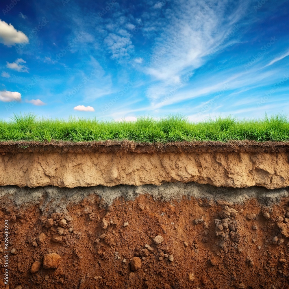 Eroding soil subsoil and bedrock underground soil layer of cross ...