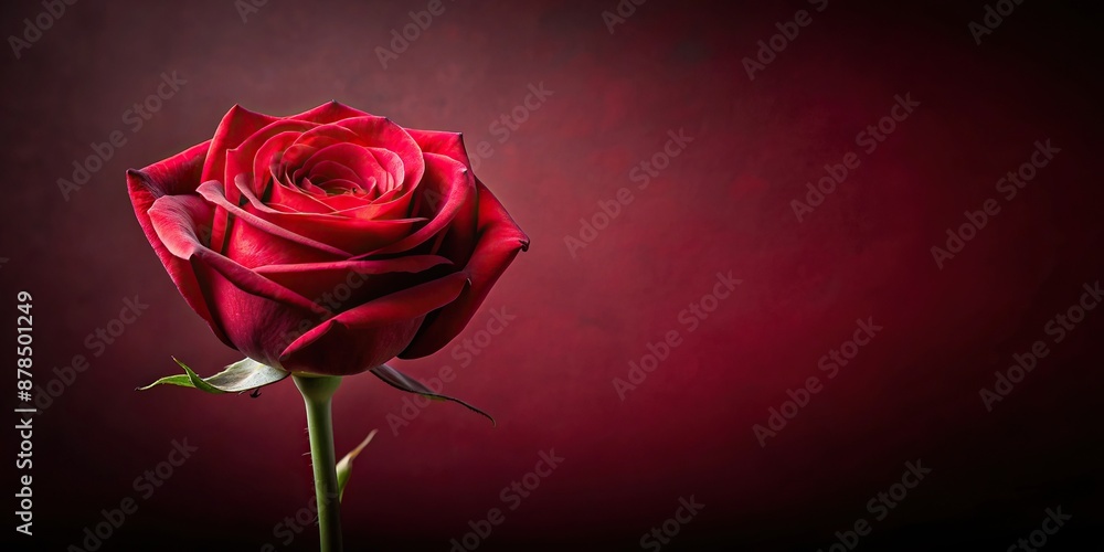 a single red rose in front of a dark red background, background, rose ...