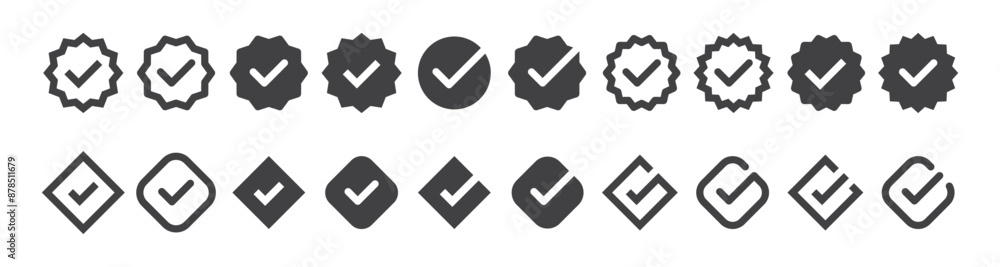 checkmark vector, checkmark icon set, approved symbol, checked checkbox mark, checkmark set ...