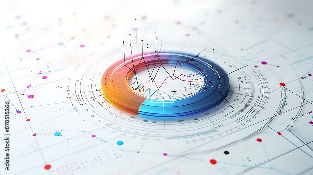 Marketing radar chart with multiple metrics, isolated on white ...