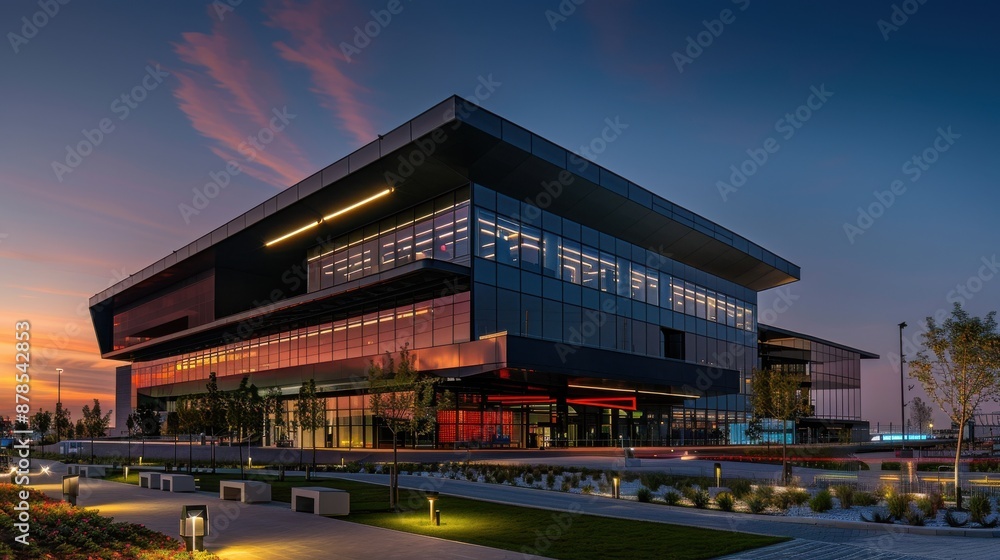 A stunning architectural photograph of a modern building, captured at ...
