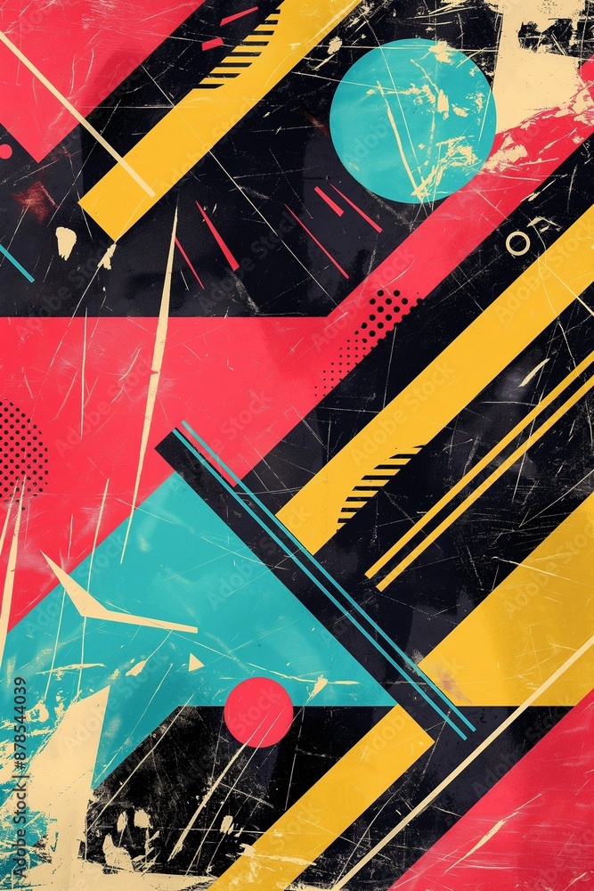 1990s pop magazine style flyer background featuring bold colors and ...