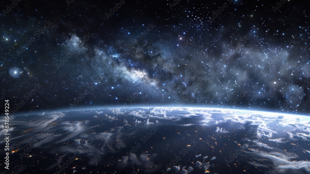 A majestic view of the night sky, with constellations clearly visible ...