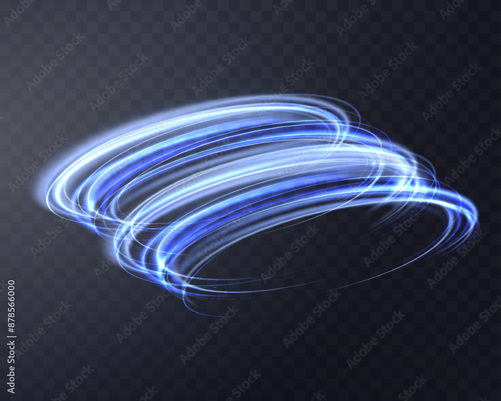 Glowing blue magic rings. Dynamic orbital flare halo ring. Neon ...