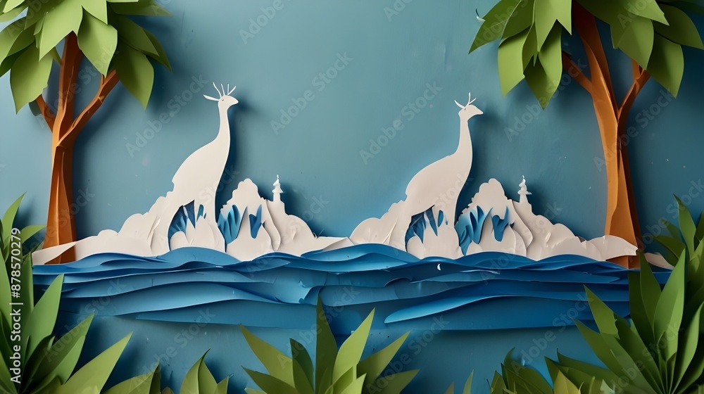 paper Art: Ecology and World Water Day - Environmental Protection and ...