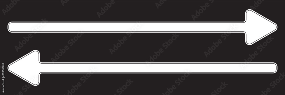 Long arrows icon set. Vector set of trendy long arrows left and right ...