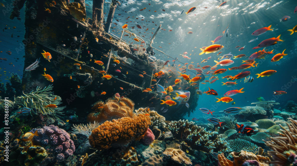 Showcase the underwater environment where submarine cables are ...