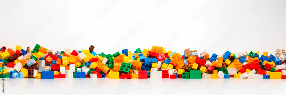 White background, white space in the center of picture. A pile of ...