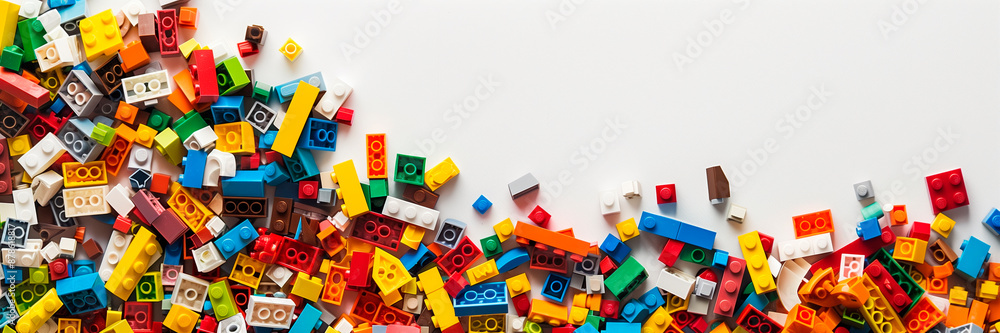 White background, white space in the center of picture. A pile of ...