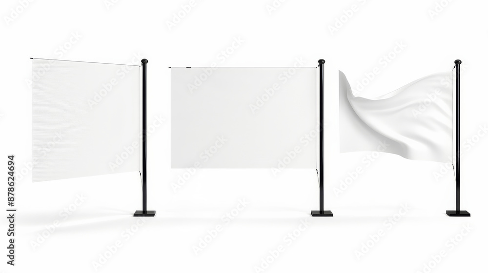 Blank Flag Banner Mockup. Stock Illustration | Adobe Stock