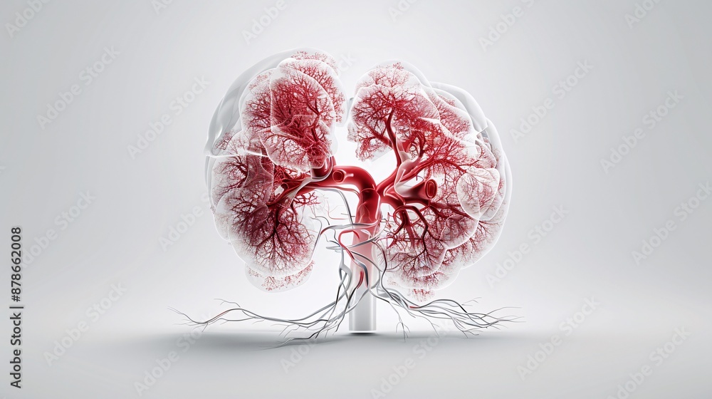 Detailed Intravenous Pyelogram of Kidney Structure for Urology ...