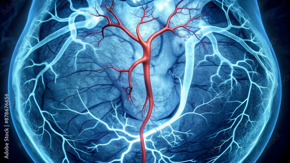 Coronary angiogram shown dual left anterior descending artery (LAD ...