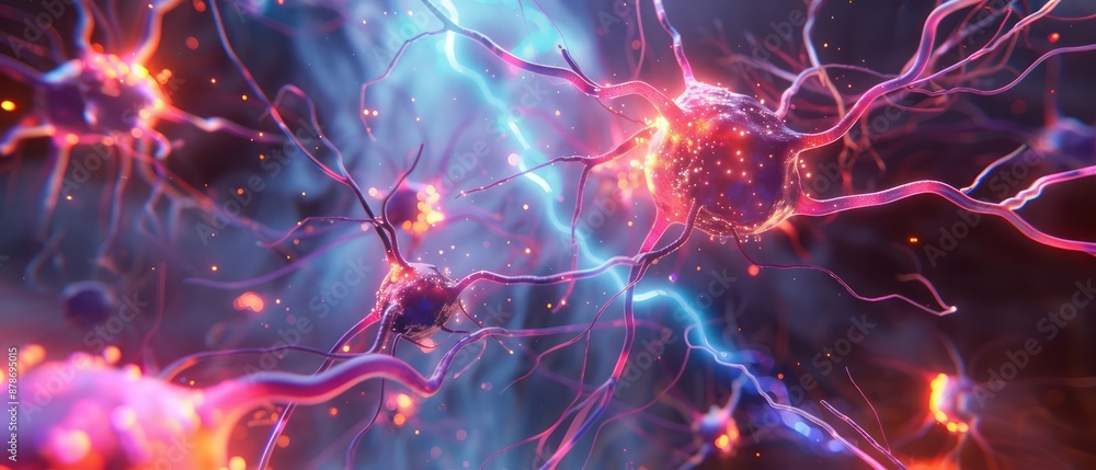 The animation showed the nervous system in action, with a synth wave ...
