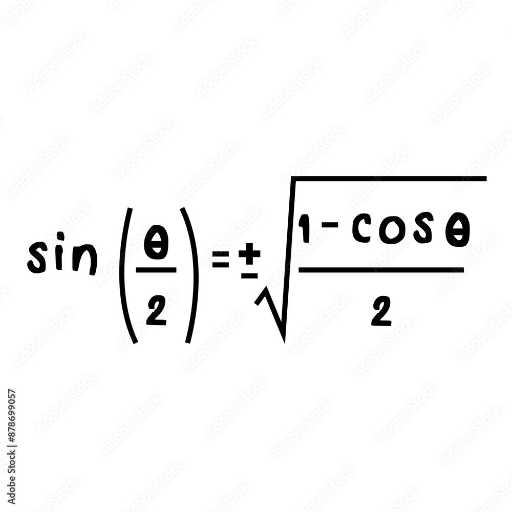 sin cos tan equation formula_half angle formulas_sin formula Stock ...