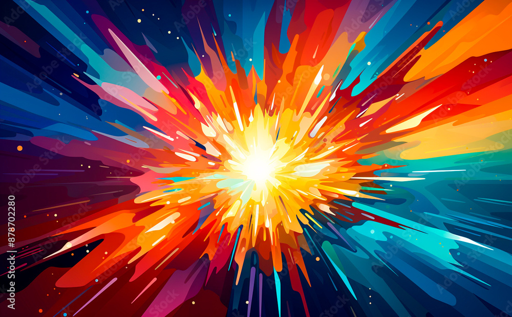 Bright and colorful design. Energetic and dynamic feeling. Bright ...