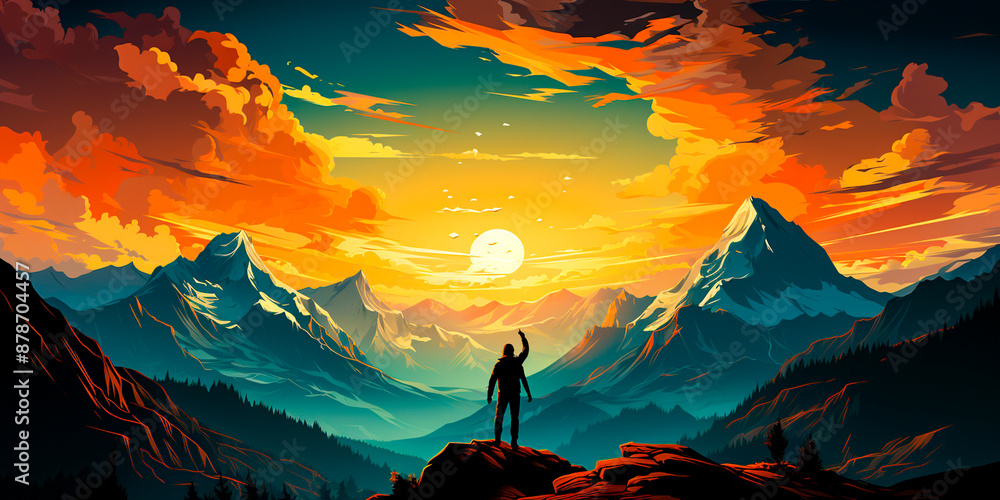 Visual representation of achieving your dreams by reaching the top of a ...