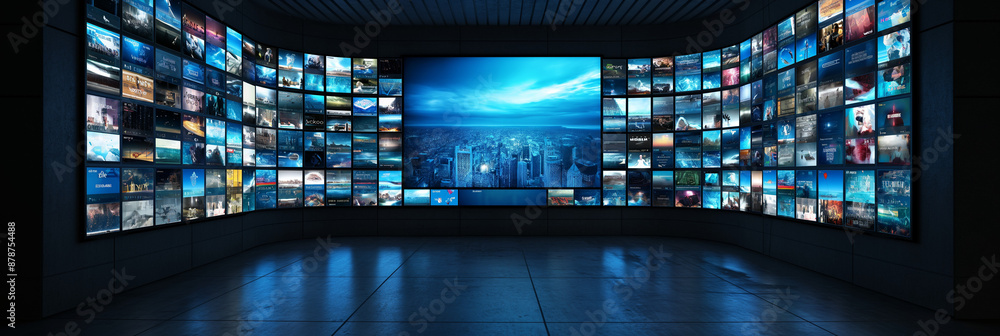 Blue TV news background featuring a sleek, modern design with abstract ...