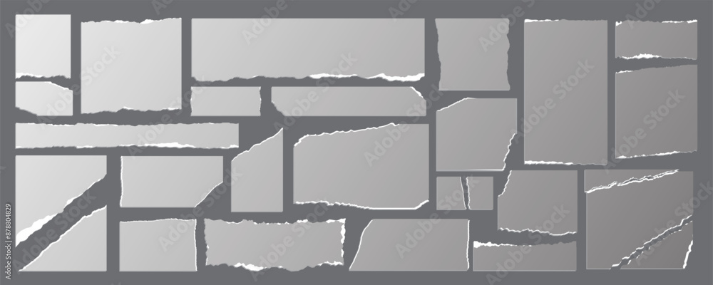 vector torn paper, torn paper set, torn sheet edge, lebel, banner ...