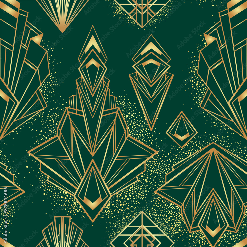 Vector modern geometric tiles pattern in art deco style. Abstract ...