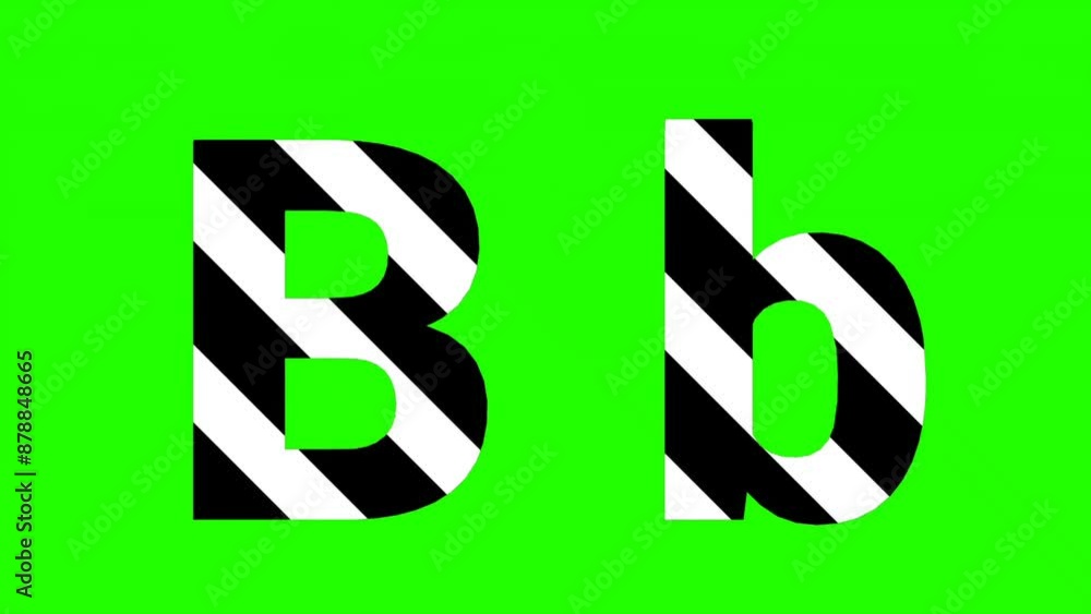 Animated alphabet letter "B" in uppercase and lowercase, with black and ...