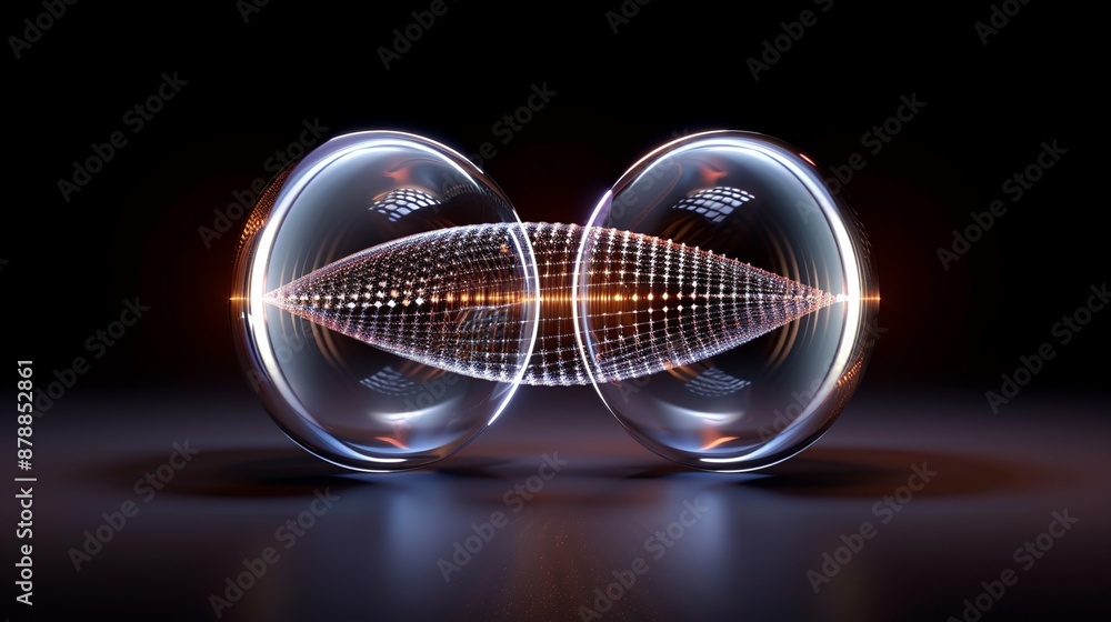 Interference phenomena depicted abstractly, showcasing quantum wave ...
