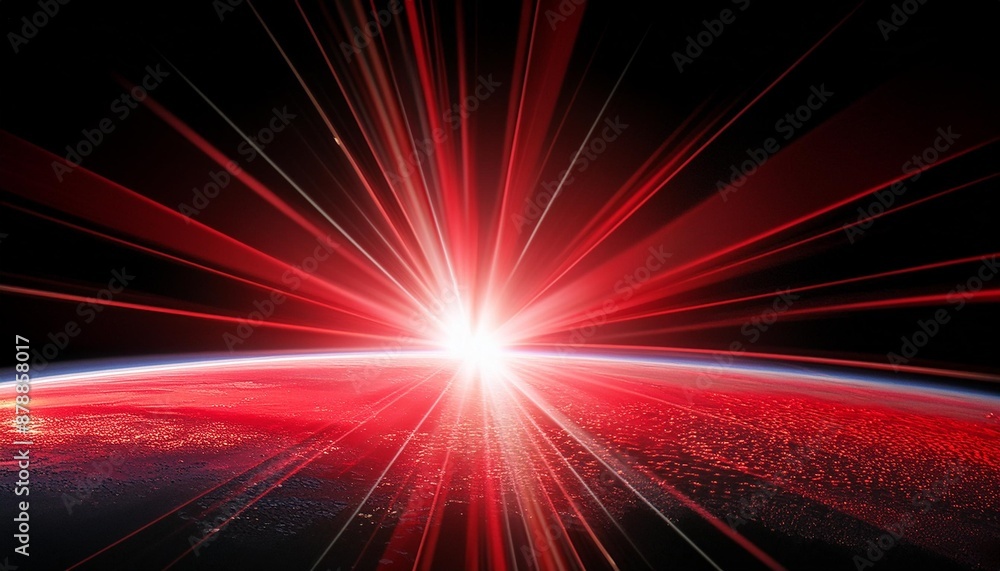 lens flare red glow light effect on black image of rays light effects ...