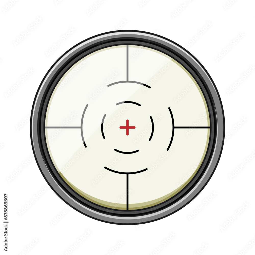 target scope sniper cartoon. sight crosshair, gun view, shot weapon ...