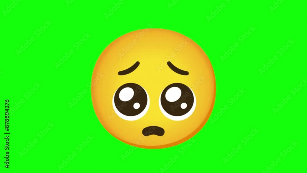 Crying and sad face emoji animation on green screen. Crying face with ...