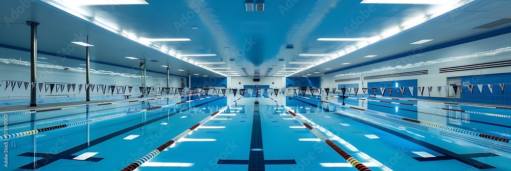 Foto de An Olympic-sized swimming pool featuring lane dividers and ...