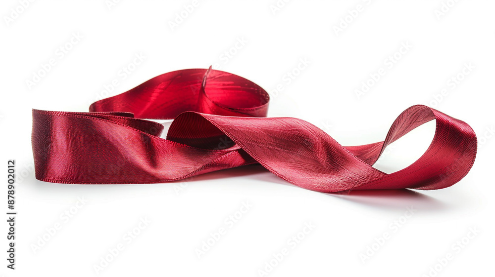 Red Shiny satin ribbon on white background. Silk bow red color. Vector ...
