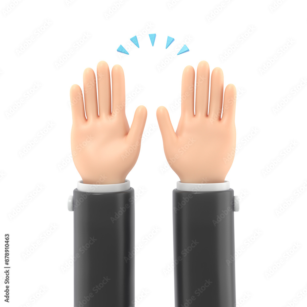 Transparent Backgrounds Mock-up. Raising hands to celebrate line art ...